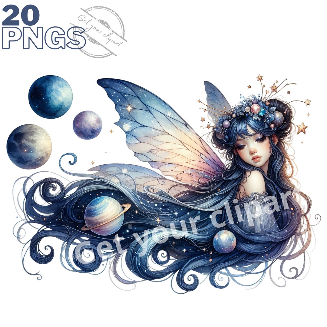 Celestial Fairy Clipart, Fantasy Graphics, Etheral Clipart, Celestial ...
