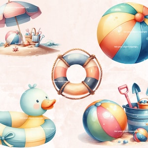 Beach Day Clipart Bundle, Beach Pngs, Kids Clipart, Summer Clipart ...