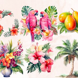 Tropical Clipart, Tropical Bouquet Clipart, Summer Time Png Designs ...