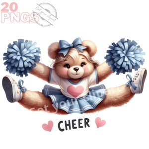 Cheerleader Teddy Bear Clipart, Nursery Graphics, Cheerleading Clipart ...