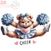 Cheerleader Teddy Bear Clipart, Nursery Graphics, Cheerleading Clipart ...