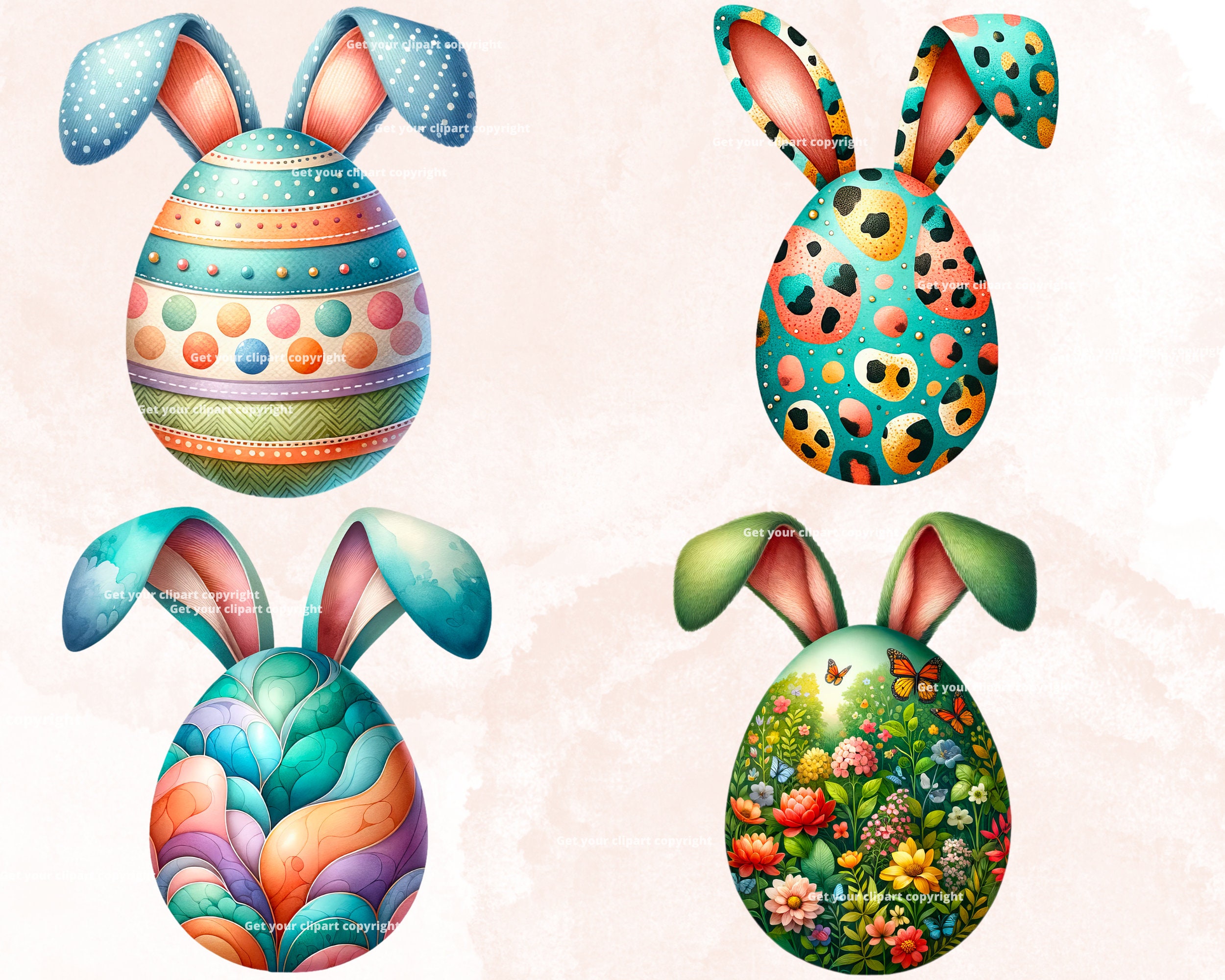 Easter Eggs Clipart Bundle, Easter Clipart, Easter Graphics, Easter ...
