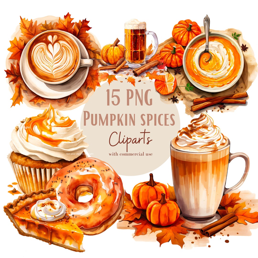 Pumpkin Spices Clipart Bundle, Autumn Clipart, Fall Clipart, Pumpkin ...