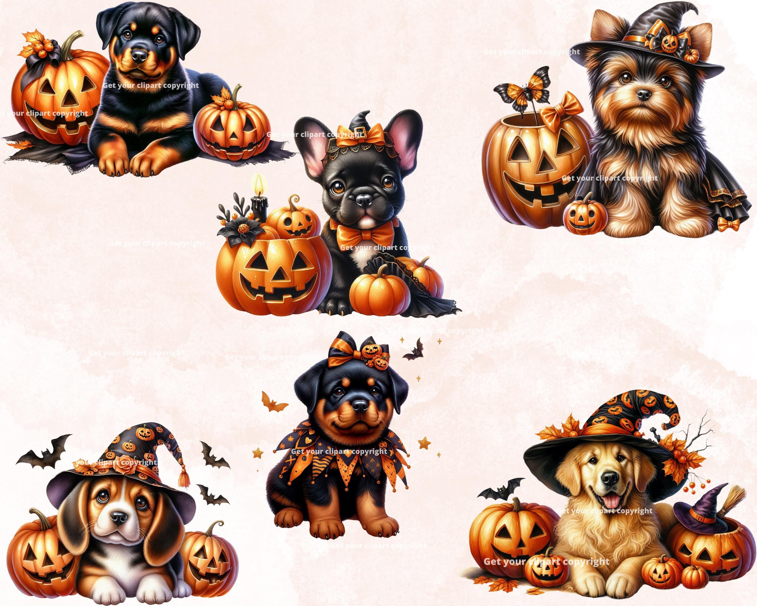 Halloween Dogs Clipart Bundle, Dog Clipart, Halloween Dog, Halloween ...