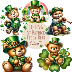 St Patrick Teddy Bear Clipart, St Patrick Graphics, St Patrick Designs ...