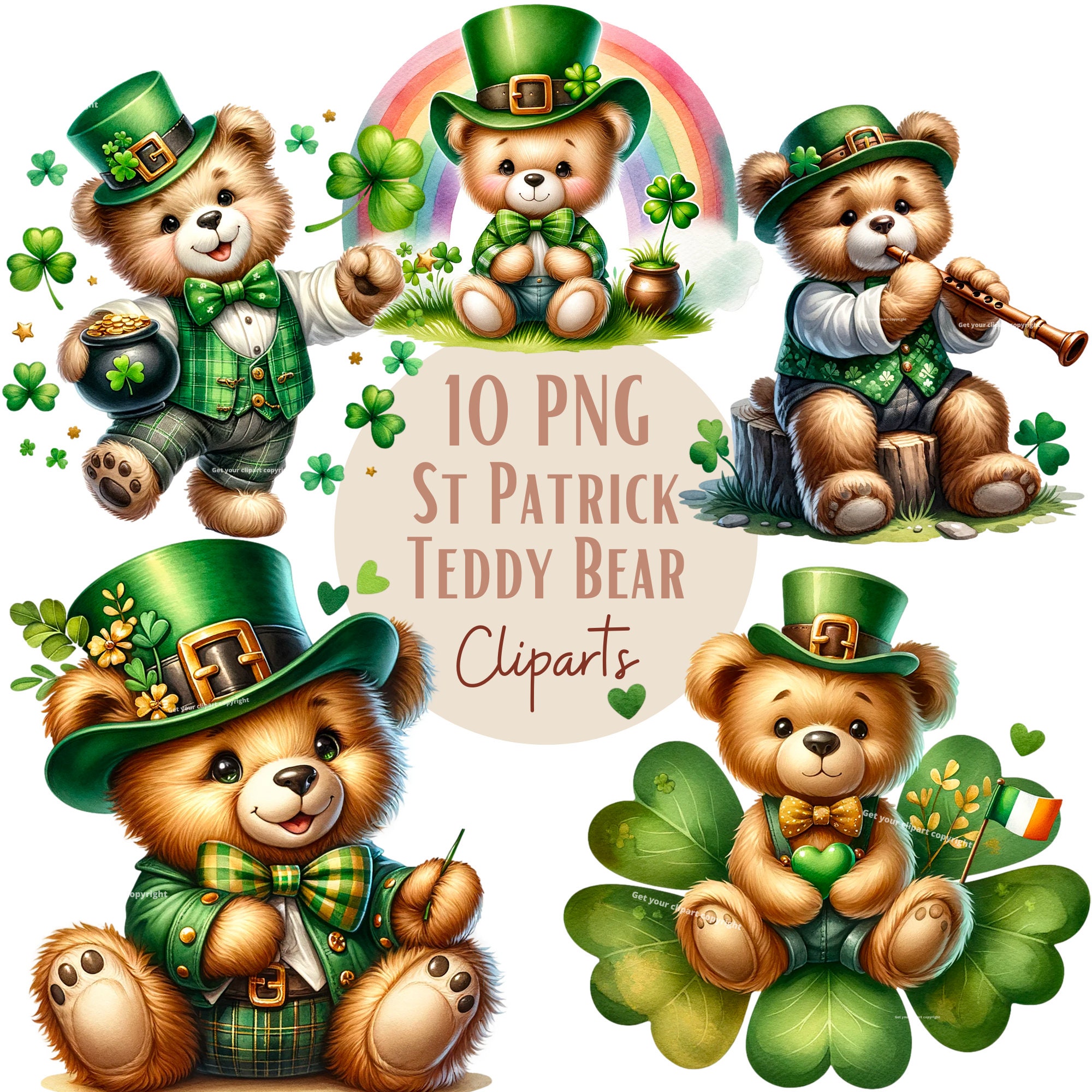 St Patrick Teddy Bear Clipart, St Patrick Graphics, St Patrick Designs ...