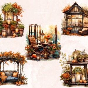 Autumn Cozy Garden Clipart Bundle, Hello Fall Png Designs, Garden ...