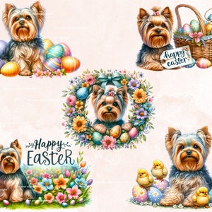Easter Yorkshire Png Graphics, Easter Png Graphics, Watercolor Dog ...
