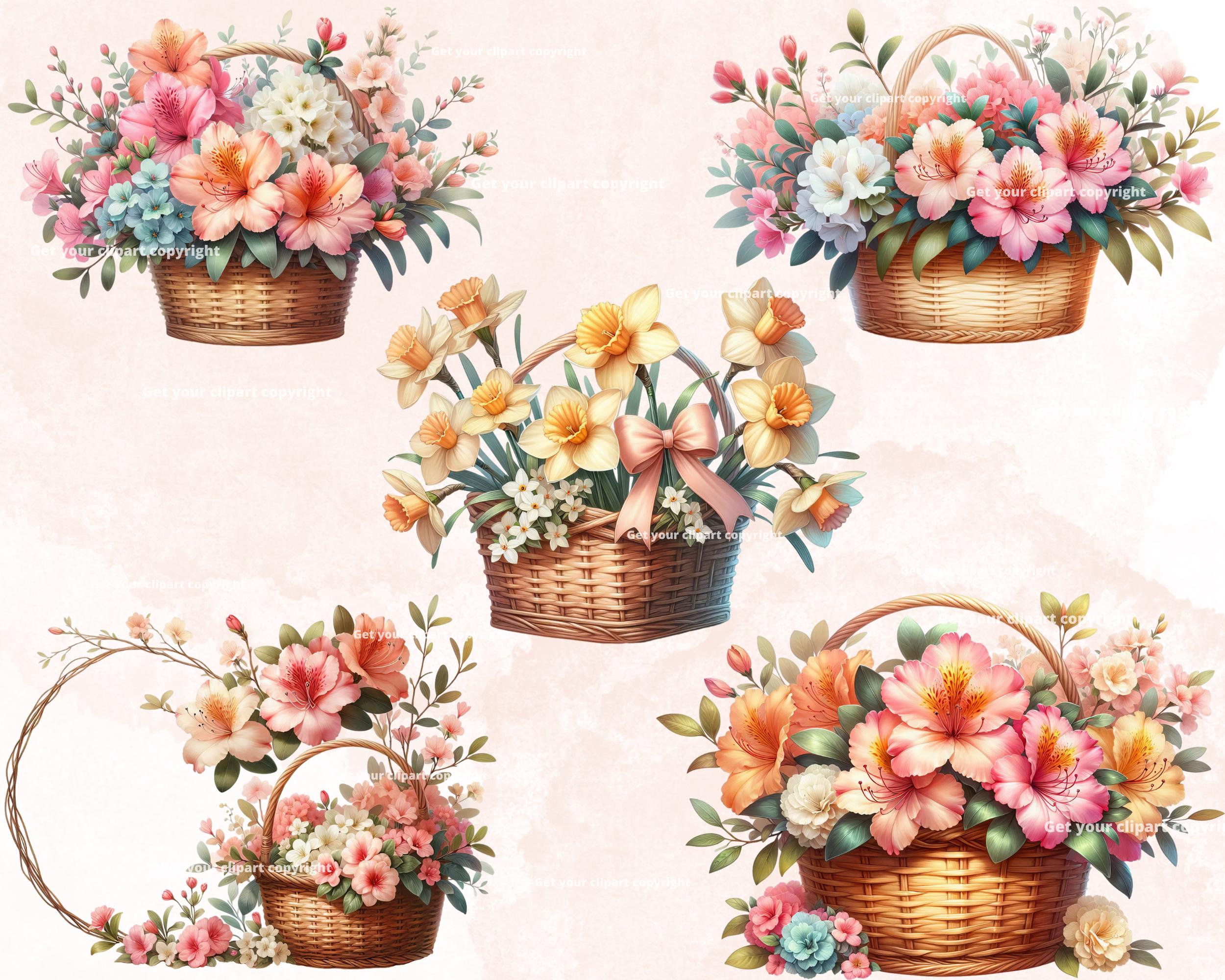 Spring Flowers Clipart Bundle, Watercolor Flowers Clipart, Spring Png ...