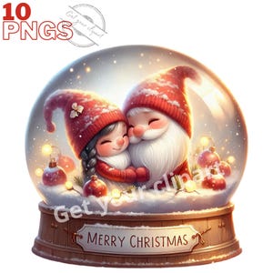 Christmas Snowglobe Clipart Bundle, Christmas Clipart, Winter Gnome Png ...