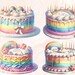 Rainbow Birthday Cake Clipart Bundle, Happy Birthday Graphics, Cake Png ...
