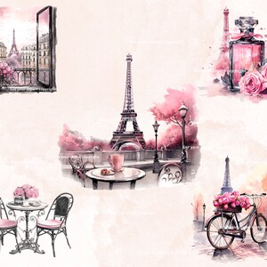 Romantic Paris Clipart Bundle, Paris Cafe Cliparts, Transparent ...