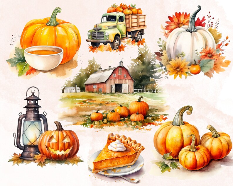 Pumpkin Clipart for Any Creative Project Hello Fall Png Fall - Etsy