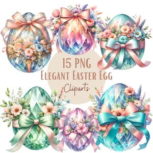 Elegant Easter Eggs Clipart Bundle, Easter Clipart, Easter Graphics ...