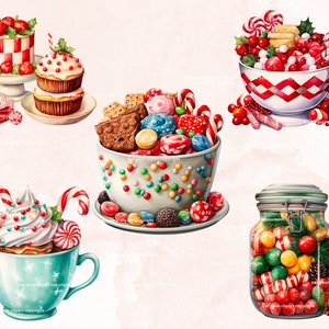 Christmas Sweets Clipart Bundle, Christmas Treats Graphics, Sweet ...