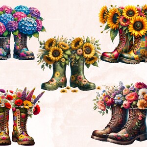 Garden Boots Clipart Bundle, Hello Spring Png Designs, Garden Clipart ...