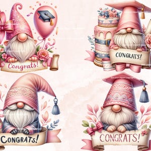 Graduation Gnome Clipart Bundle, Last Day of School Png, Graduation Png ...
