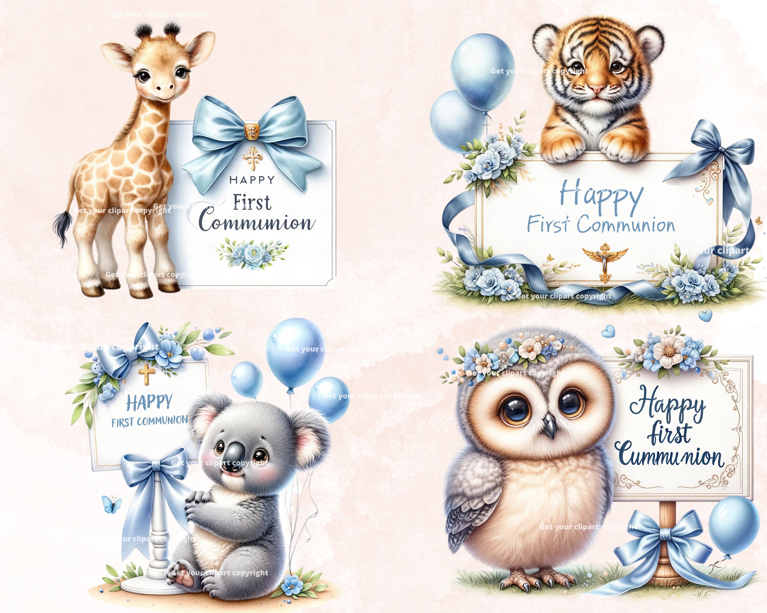 Happy First Communion Clipart Bundle, Communion Png Files, Boy ...