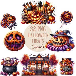 Halloween Treats Clipart Bundle, Halloween Candies Png, Halloween ...