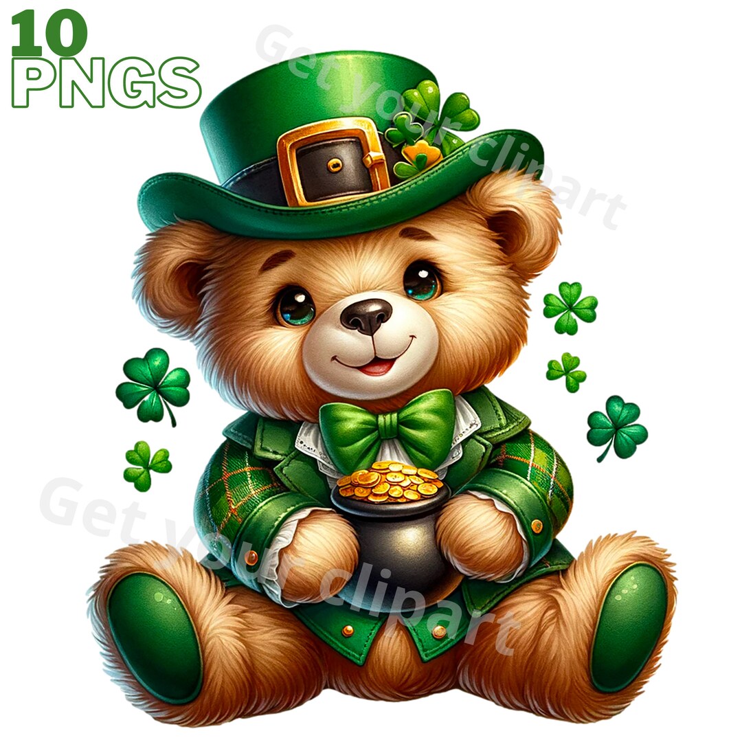 St Patrick Teddy Bear Clipart, St Patrick Graphics, St Patrick Designs ...