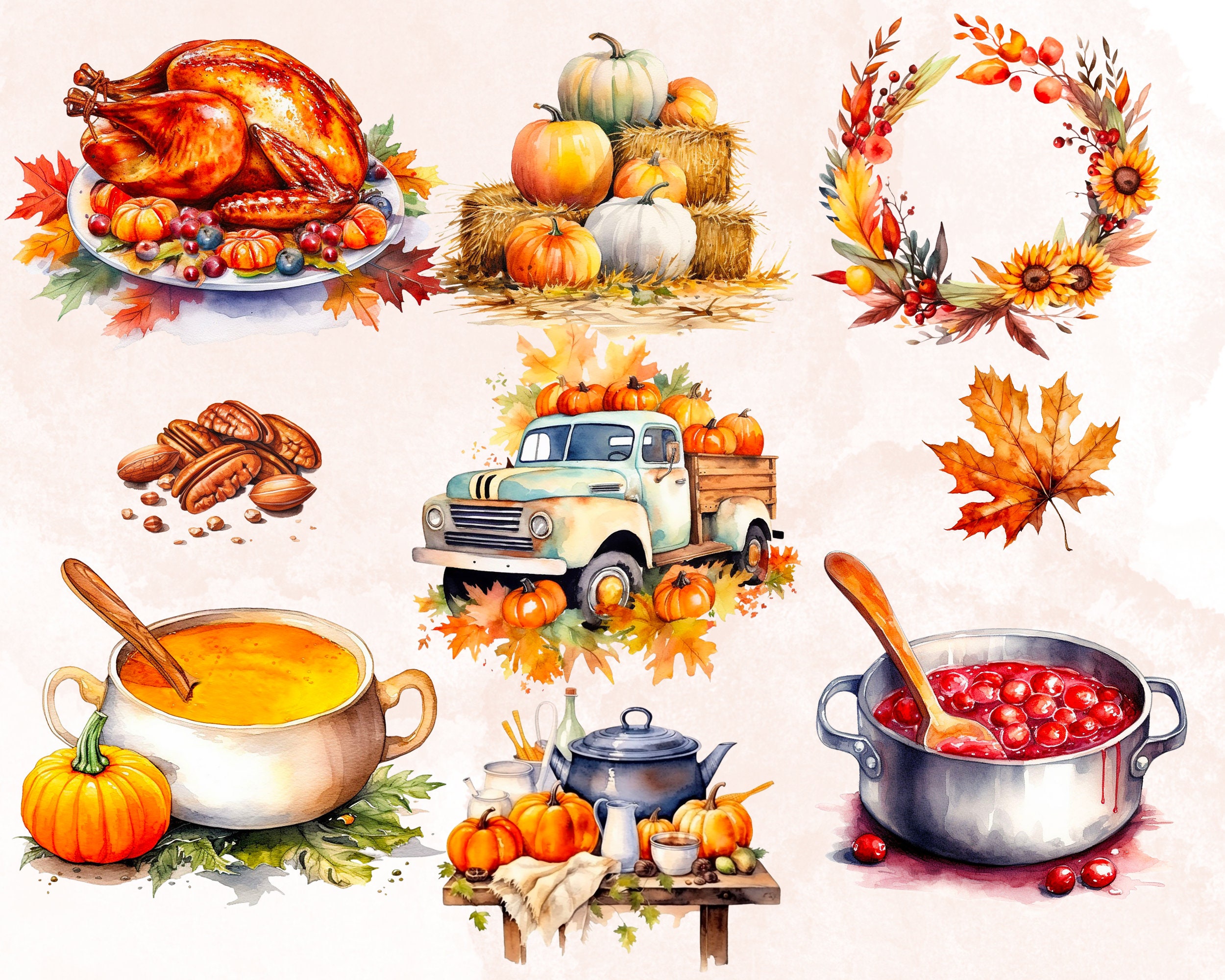 Thanksgiving Clipart Hello Fall Png Clipart Fall Vibes Png - Etsy
