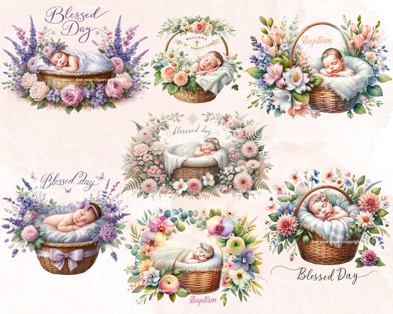 Baptism Day Cliparts Bundle, Baptism Png Files, Baby Baptism Png ...
