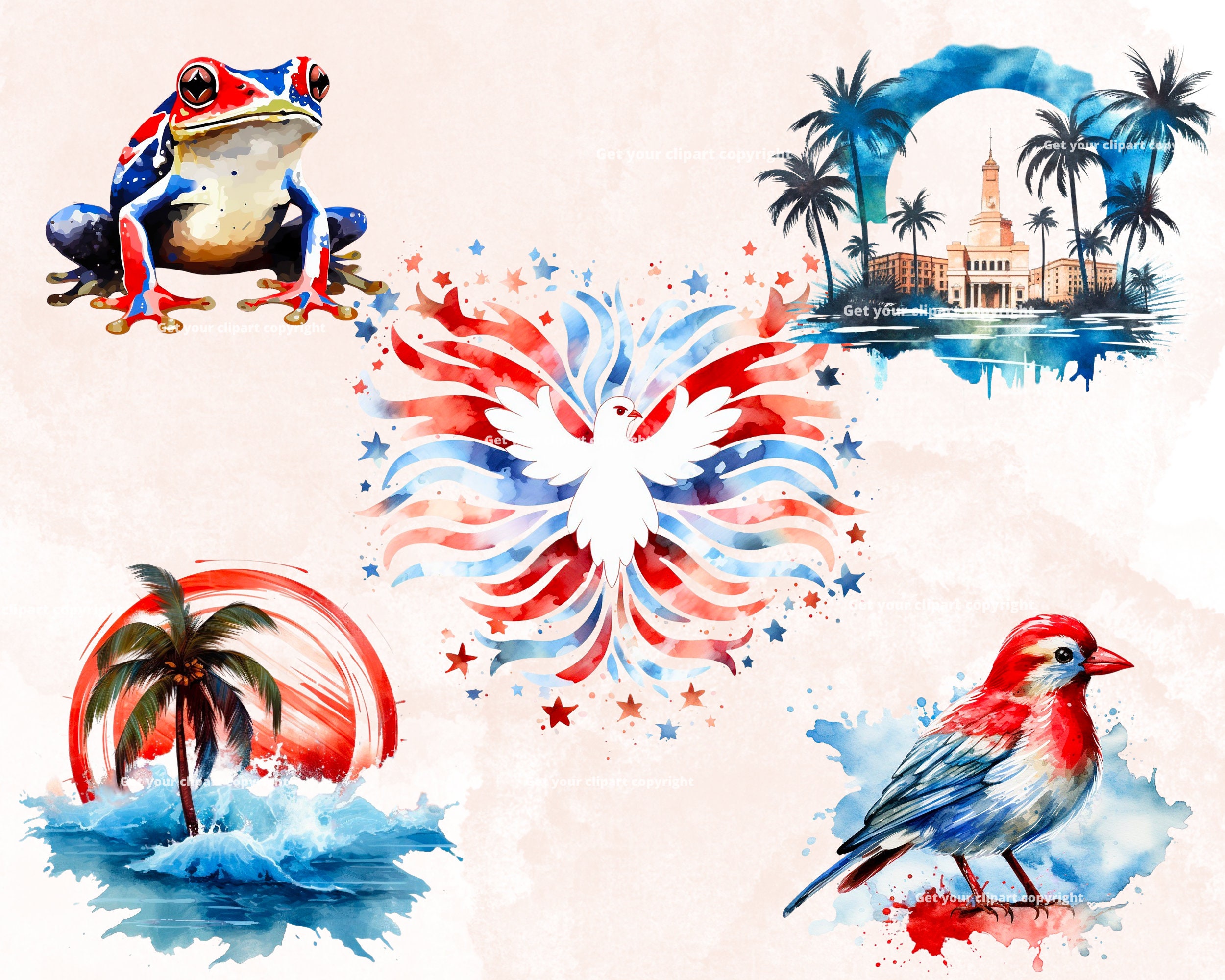 Puerto Rico Png Graphics, Puerto Rico Vibes, Summer Clipart Bundle ...