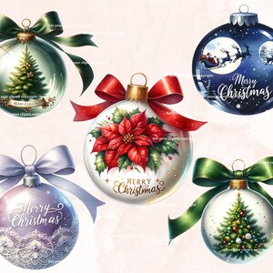 Merry Christmas Baubles Clipart Bundle, Christmas Png Graphics ...