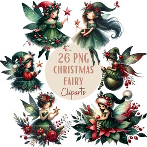 Christmas Fairy Clipart Bundle, Christmas Png Bundle, Christmas ...