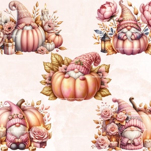 Pastel Gnome and Pumpkin Clipart Bundle, Fall Scrapbooking, Fall ...