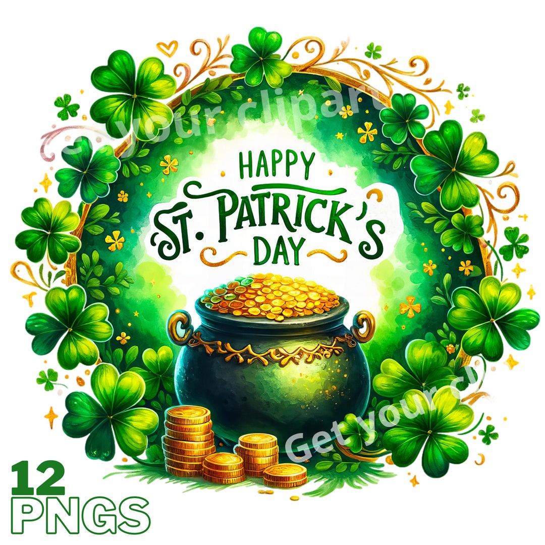 Saint Patrick's Day Clipart Bundle, Festive Png Graphics, St Patrick's ...