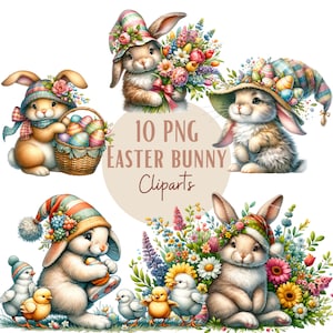 Easter Bunny Clipart Bundle, Easter Clipart, Easter Graphics, Easter ...