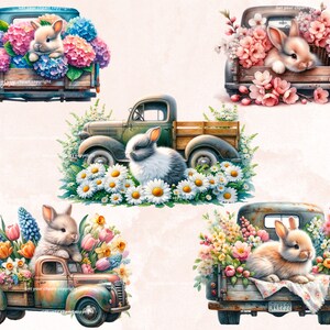 Spring Bunny Clipart Bundle, Spring Clipart, Cute Bunny Graphics ...