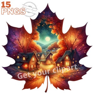 Autumn Leaf Clipart Bundle, Fall Clipart, Autumn Graphics, Fall ...