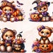 Halloween Teddy Bear Clipart Bundle, Halloween Graphics, Teddy Bear Png ...
