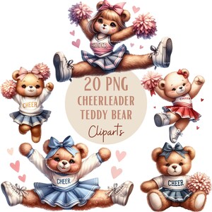 Cheerleader Teddy Bear Clipart, Nursery Graphics, Cheerleading Clipart ...