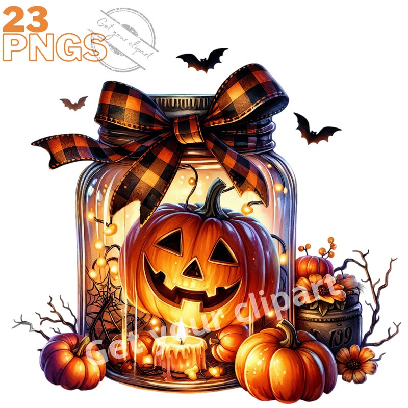 Halloween Jar Clip Art - Etsy UK