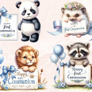 Happy First Communion Clipart Bundle, Communion Png Files, Boy ...