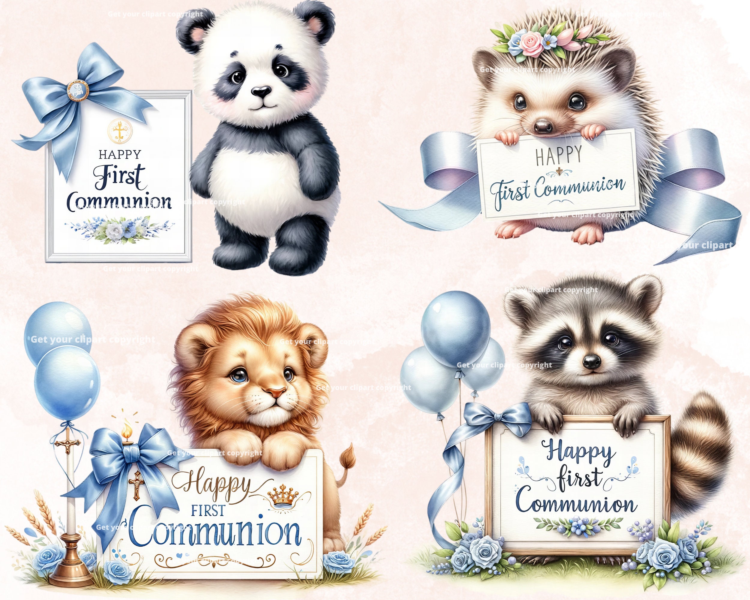 Happy First Communion Clipart Bundle, Communion Png Files, Boy ...