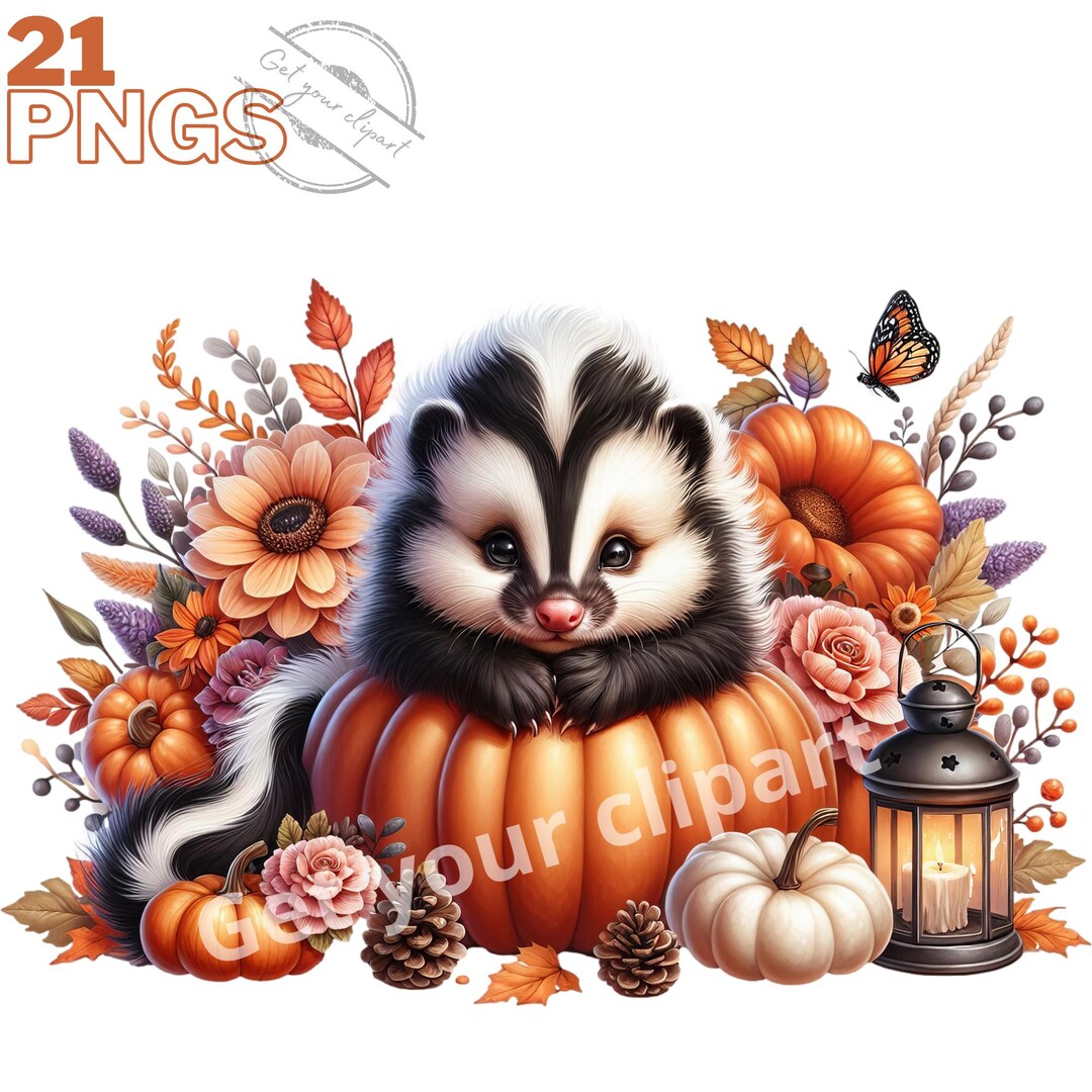 Woodland Animals Png Graphics, Cute Fall Png, Autumn Clipart, Aucute ...