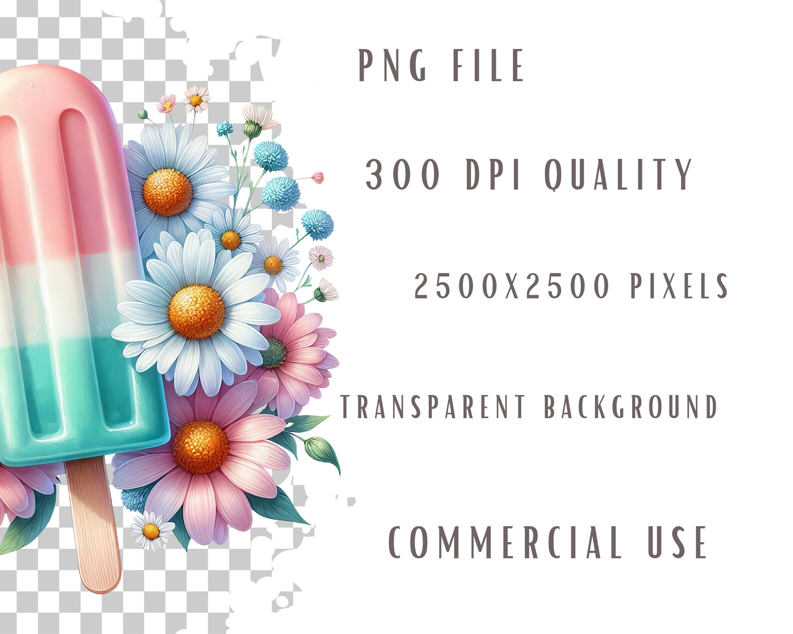 Pastel Summer Popsicle Clipart Bundle, Ice Cream Clipart , Ice Cream ...