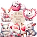 Valentines Bunny Clipart Bundle, Valentines Clipart, Valentines Png ...
