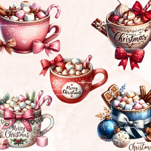 Christmas Drinks Watercolor Clipart Bundle, Christmas Png Bundle ...