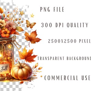 Autumn Jar Clipart Bundle, Fall Clipart, Autumn Graphics, Fall ...