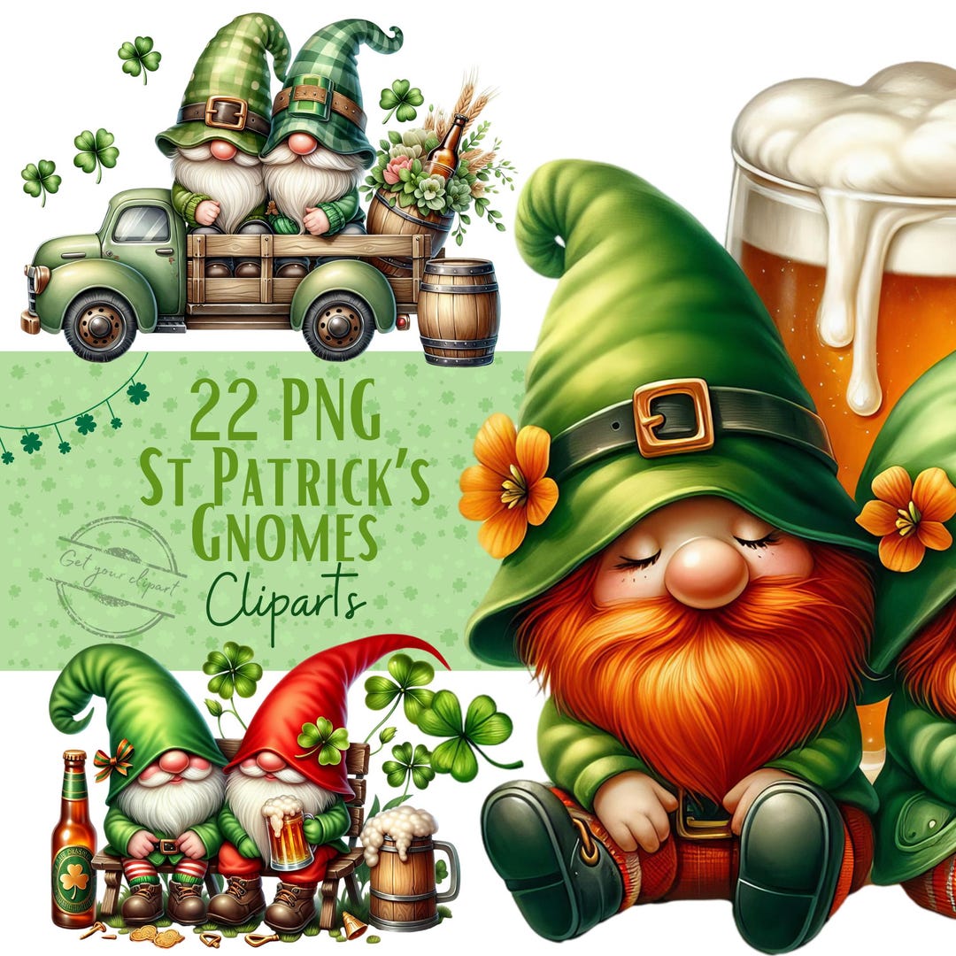 Saint Patrick's Day Clipart Bundle, Festive Png Graphics, St Patrick's Graphics, Transparent ...