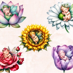 Fairies and Flowers Clipart Bundle, Fantasy Clipart Bundle, Set of 15 ...