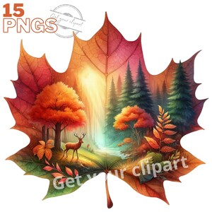 Autumn Leaf Clipart Bundle, Fall Clipart, Autumn Graphics, Fall ...