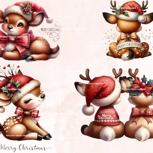 Christmas Reindeers Clipart Bundle, Christmas Sublimation File, Xmas ...