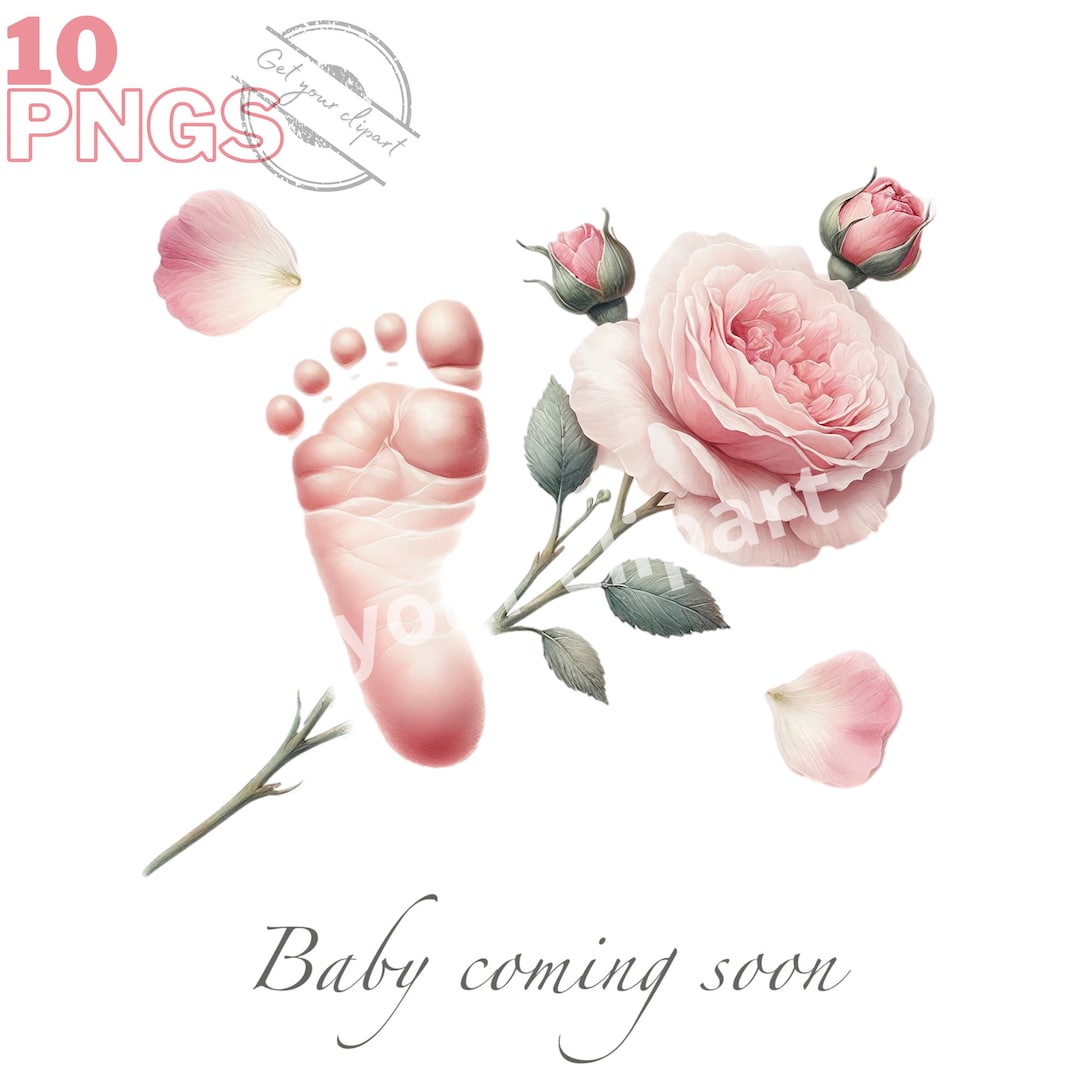 Pregnancy Announcement Clipart Bundle, Nursery Clipart, Babyshower Png ...