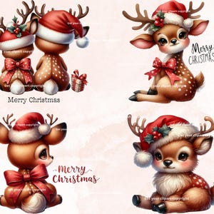 Christmas Reindeers Clipart Bundle, Christmas Sublimation File, Xmas ...